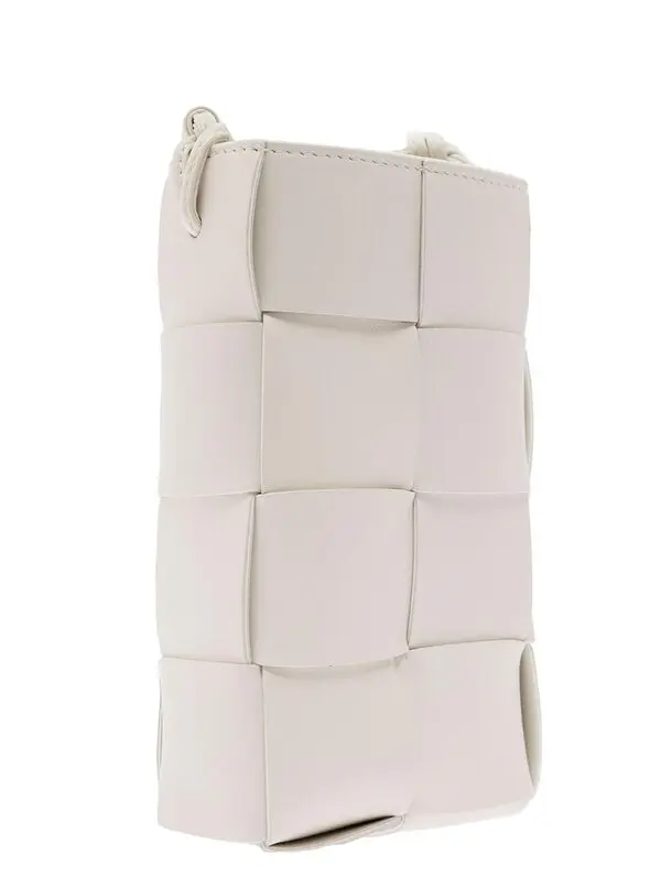 Bottega Veneta Intreccio Nappa Leather Phone Pouch - White