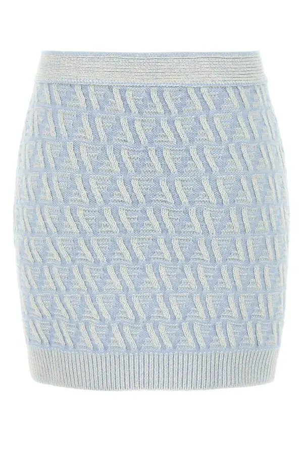Fendi Embroidered Silk Blend Mini Skirt