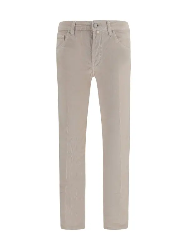 Jacob Cohen Pants In Straight-leg Corduroy - Cream