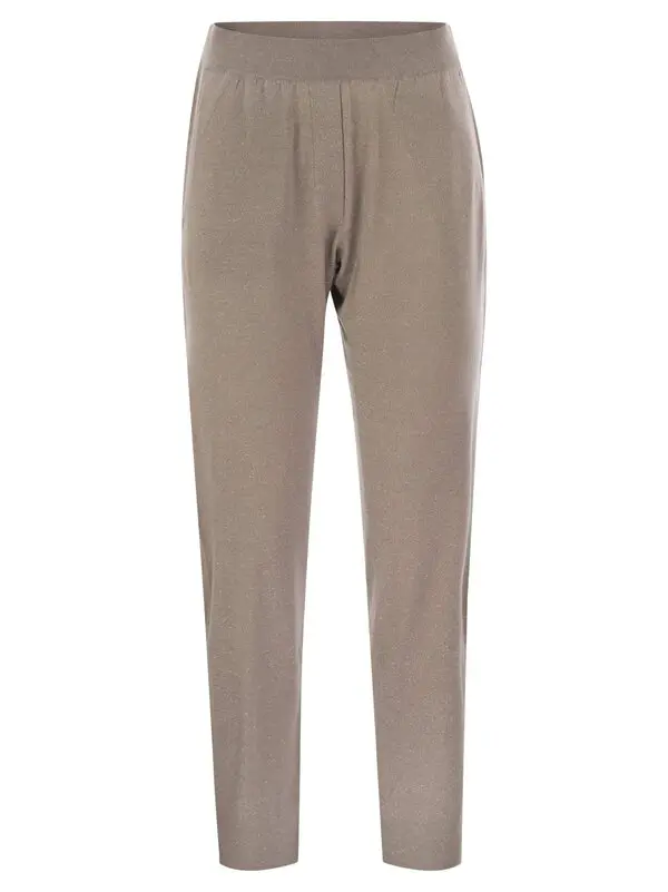 Brunello Cucinelli Sparkling Lightweight Cashmere And Silk Trousers - Cream