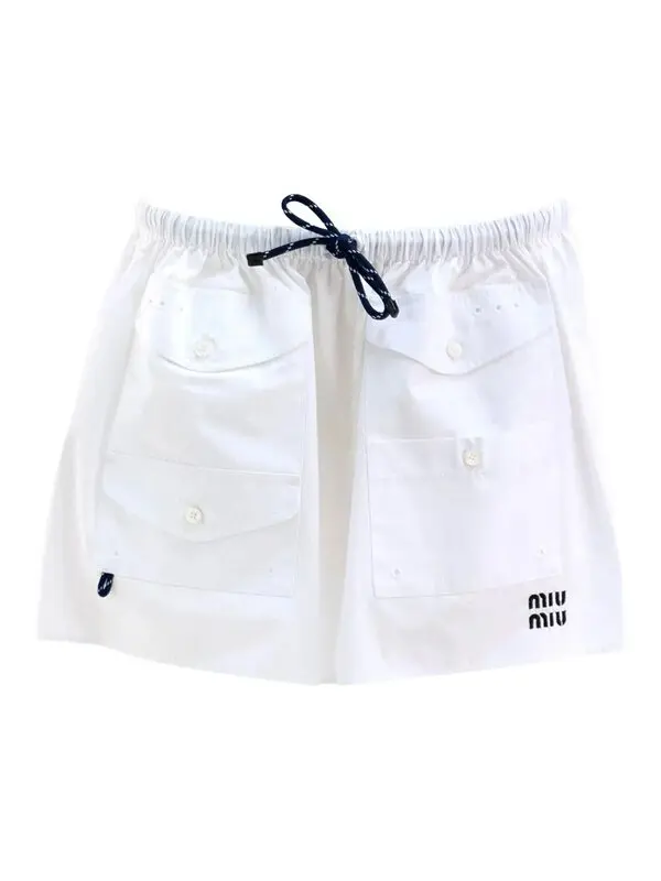 Miu Miu Multipocket Miniskirt With Embroidered Logo