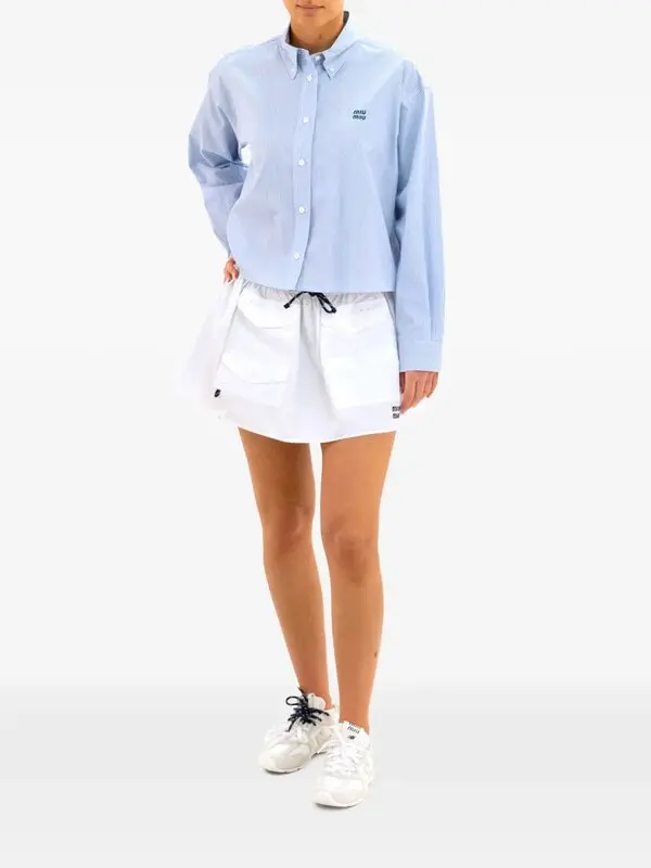Miu Miu Multipocket Miniskirt With Embroidered Logo