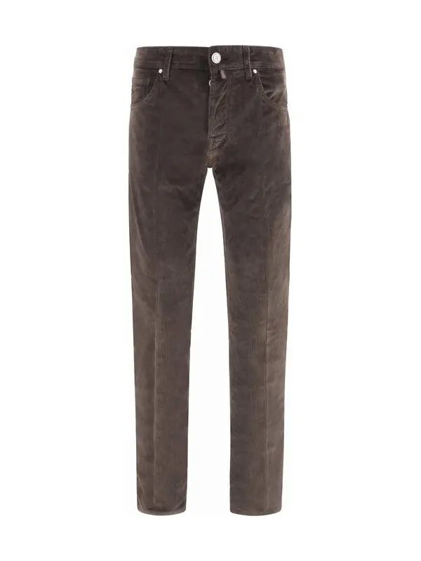 Jacob Cohen Pants In Straight-leg Corduroy - Brown