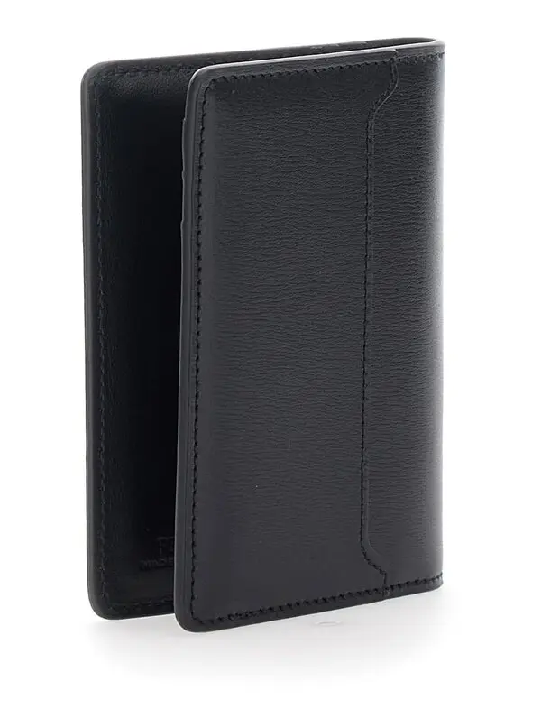 Fendi Card Holder With Ff Logo Plate On The Front And Rectangular Design In Leather
