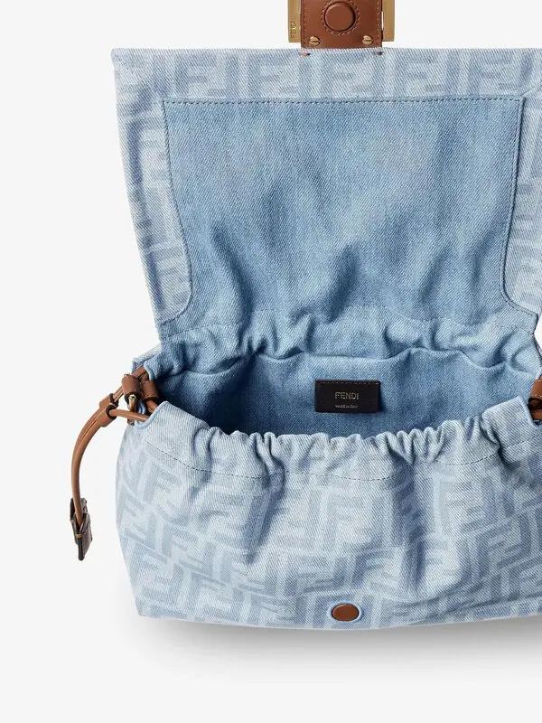 Fendi Mamma Baguette Light Denim Crossbody Bag - Multicolor