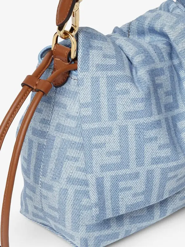Fendi Mamma Baguette Light Denim Crossbody Bag - Multicolor