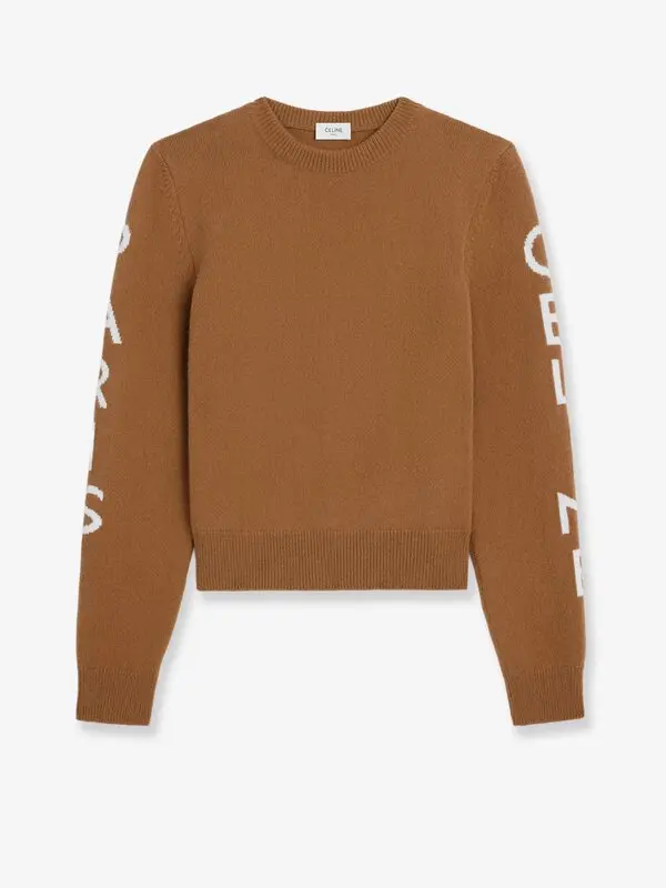 Celine Wool Sweater With Logo Inlay