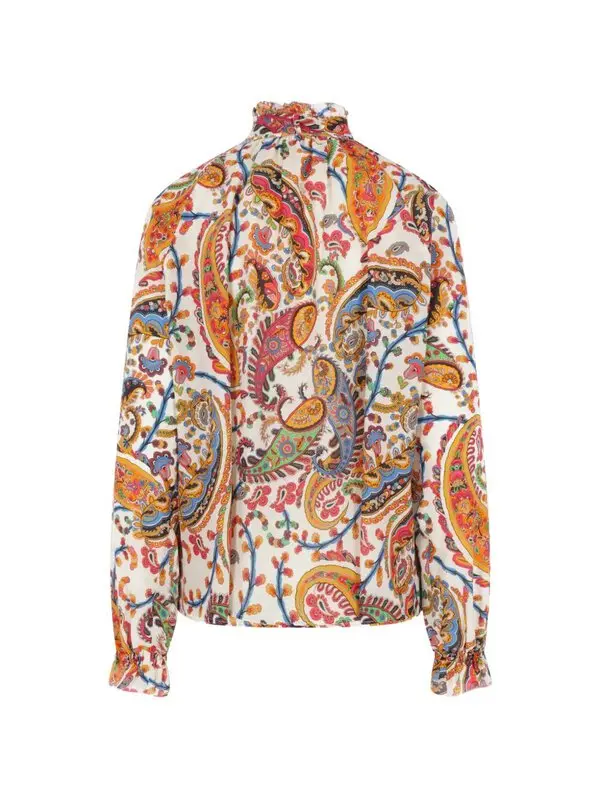 Etro Paisley-print Silk Blend Tie-neck Blouse - Multicolor