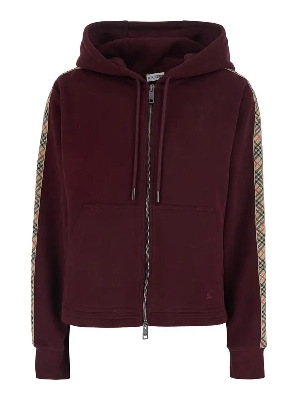Burberry Harper Cotton Check Motif Zip-up Hoodie - Multicolor