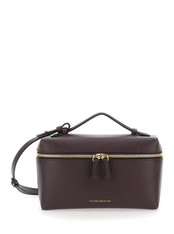 Victoria Beckham Bordeaux Crossbody Bag With Logo Lettering On The Front And Adjustable And Removable Strap In Leather For - Multicolor