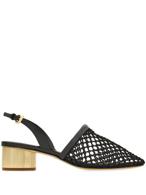 FERRAGAMO Kay 40 Mesh And Leather Slingback