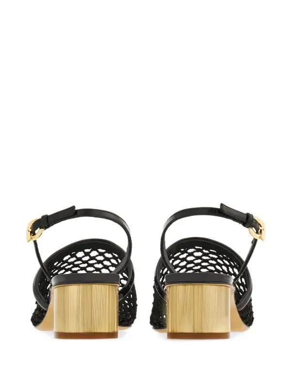FERRAGAMO Kay 40 Mesh And Leather Slingback