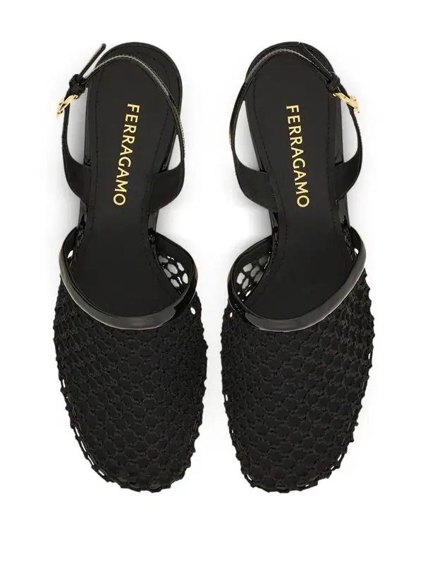 FERRAGAMO Kay 40 Mesh And Leather Slingback