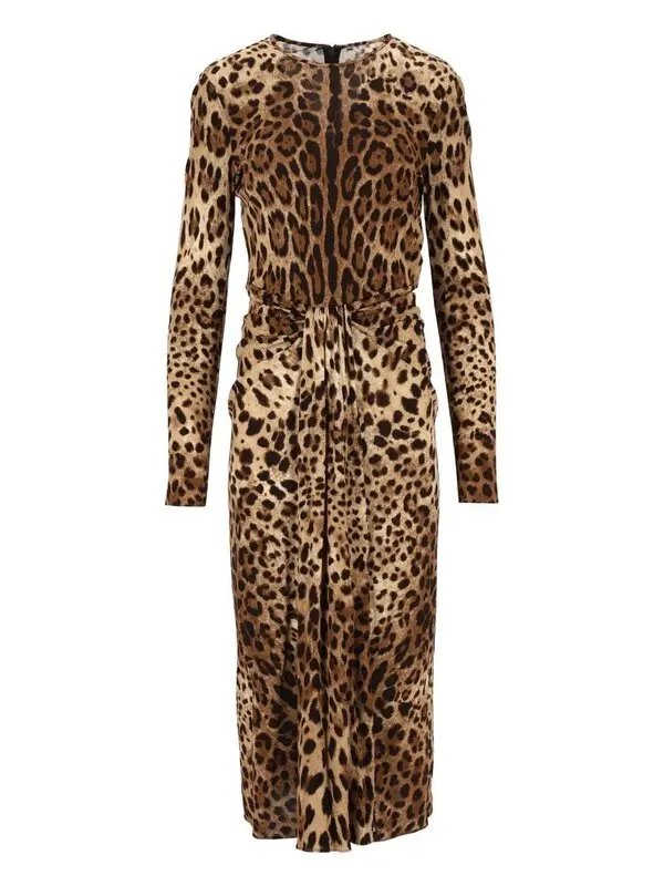 Dolce & Gabbana Viscose Jersey Dress With A Leopard Print - Multicolor