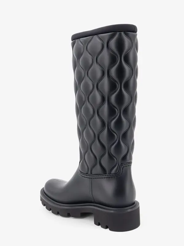 Moncler Kickstream Quilt Pvc And Neoprene Rain Boots - Multicolor