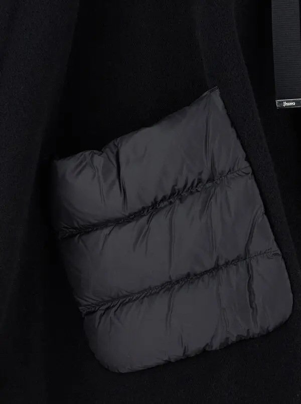 Herno High Neck Poncho - Black