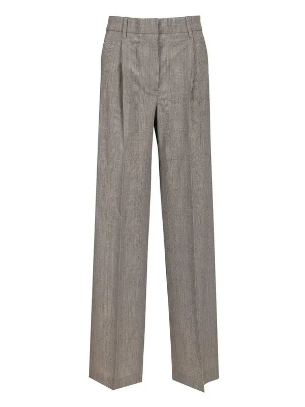 GOLDEN GOOSE Oversized Prince Of Wales Trousers - Gray