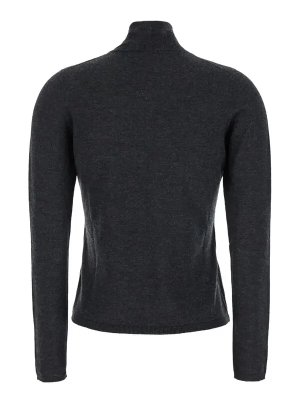 Max Mara Adda' Grey High Neck Sweater In Cashmere - Gray