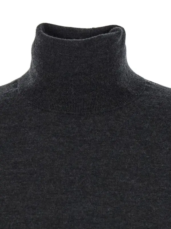 Max Mara Adda' Grey High Neck Sweater In Cashmere - Gray