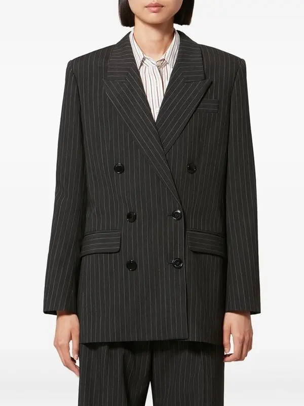 Isabel Marant Étoile Double-breasted Pinstriped Blazer - Gray