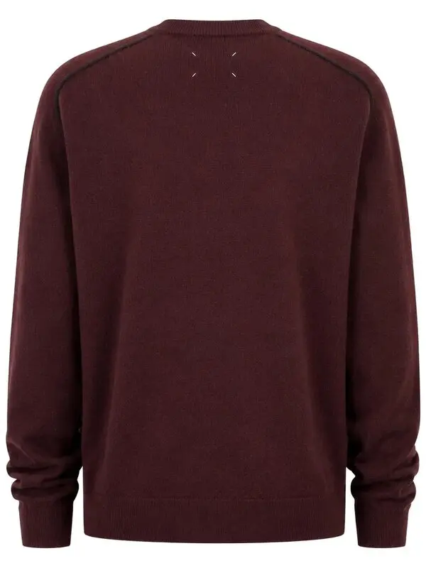 MAISON MARGIELA Virgin Wool Crewneck Sweater - Red