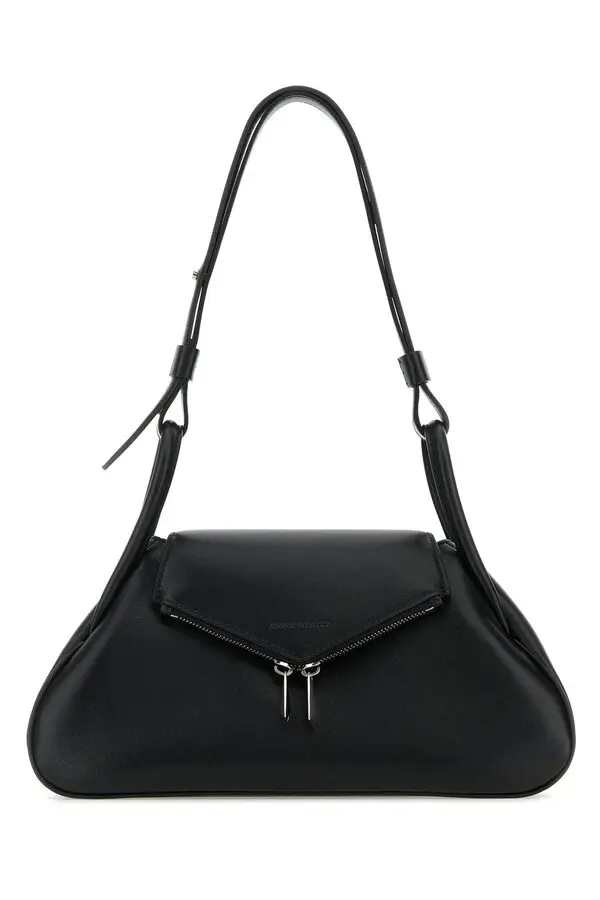 Amina Muaddi Gemini Small Nappa Black Silver Ha - Multicolor