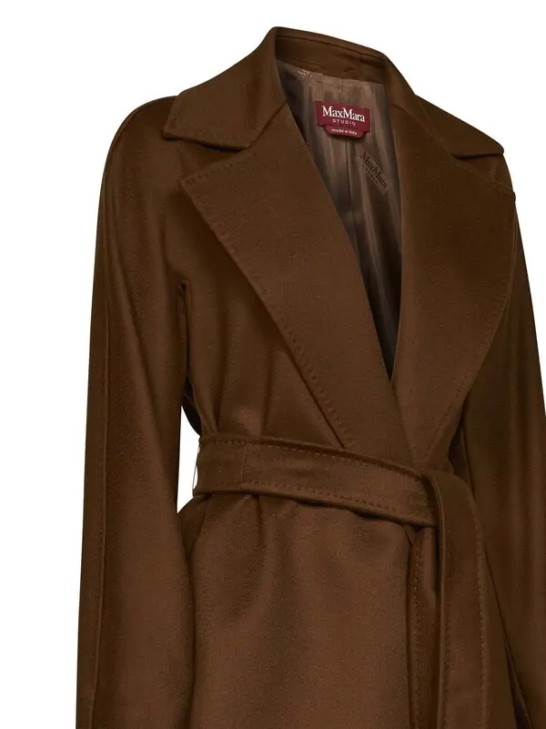 Max Mara Tan Mstdravenna Belted Wrap Coat