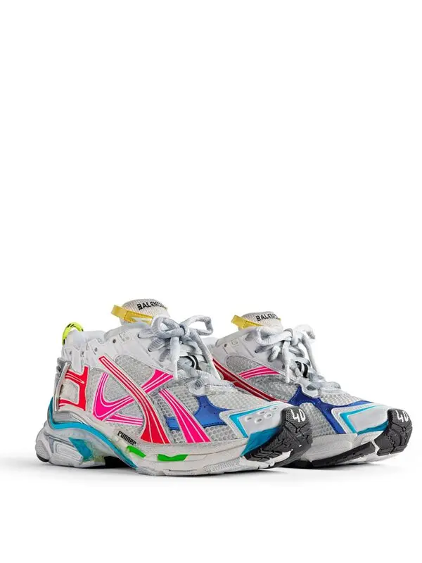 Balenciaga Mesh And Nylon Worn-out Effect Runner Sneakers