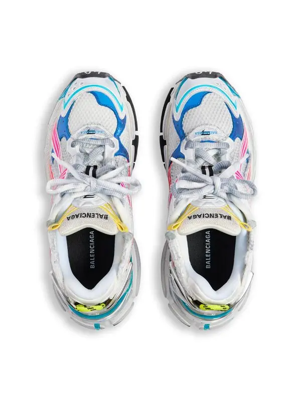 Balenciaga Mesh And Nylon Worn-out Effect Runner Sneakers