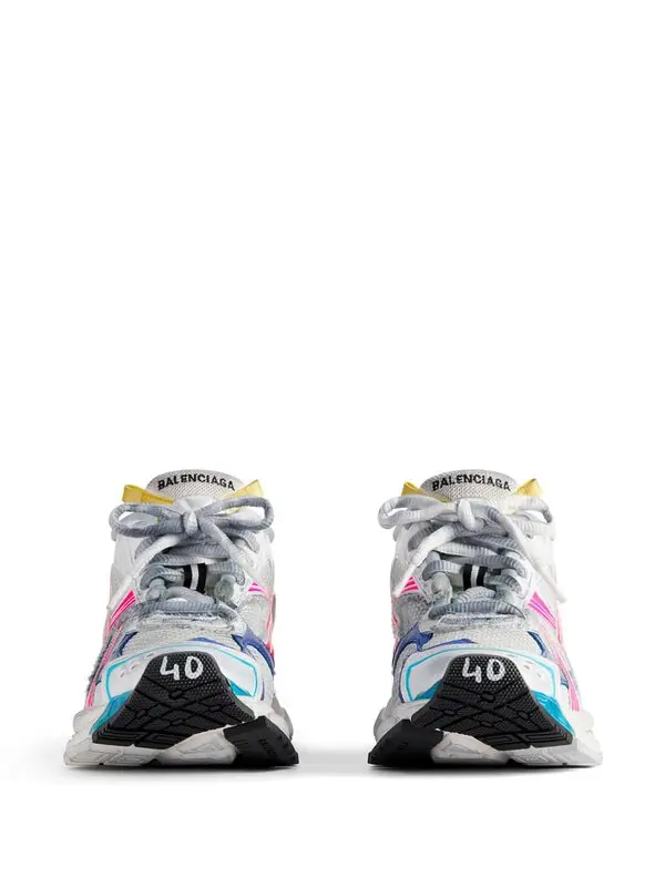 Balenciaga Mesh And Nylon Worn-out Effect Runner Sneakers