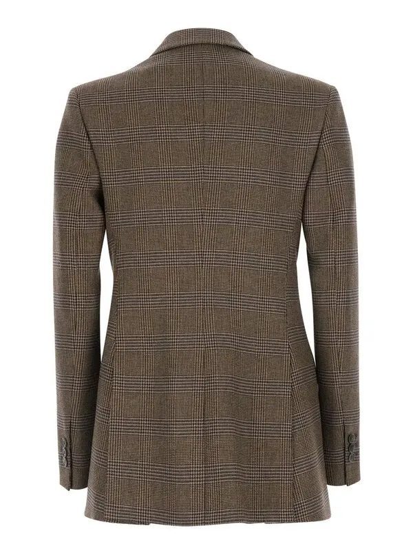 P.a.r.o.s.h Checked Double-breasted Viscose And Wool Blazer - Multicolor
