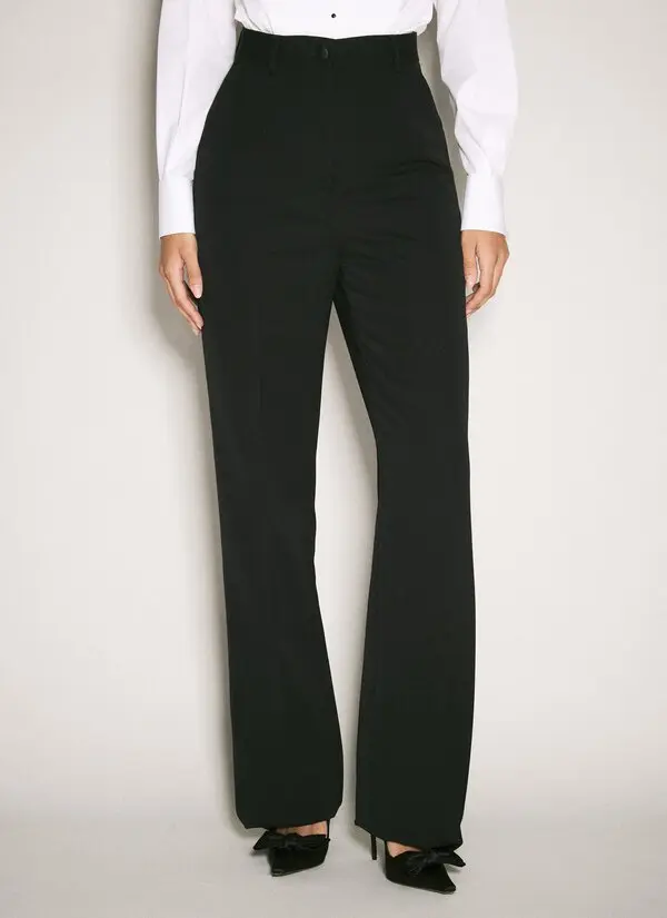 Dolce & Gabbana Wool Gabardine Tuxedo Pants - Black