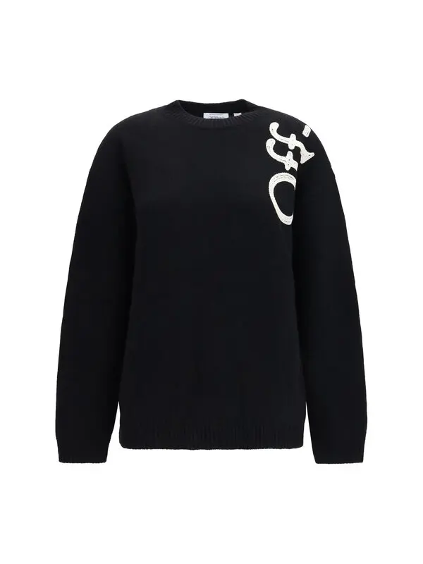 Off-White Vertical Bookish Crewneck Sweater - Black