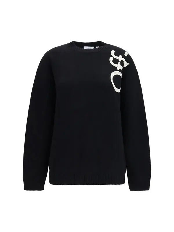 Off-White Vertical Bookish Crewneck Sweater - Black