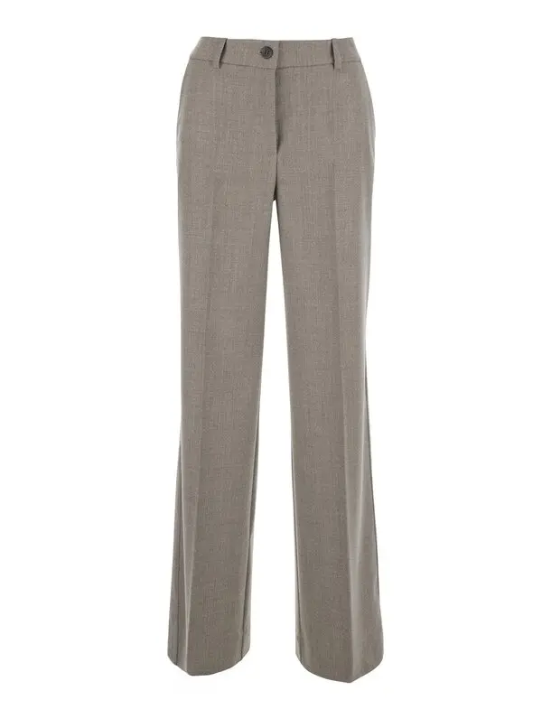 P.a.r.o.s.h Beige Pants With Belt Loops In Blend Wool For