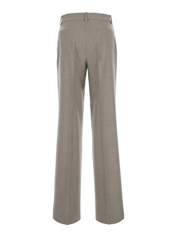 P.a.r.o.s.h Beige Pants With Belt Loops In Blend Wool For