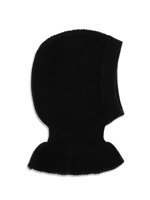 LEMAIRE Ribbed Wool Balaclava - Black