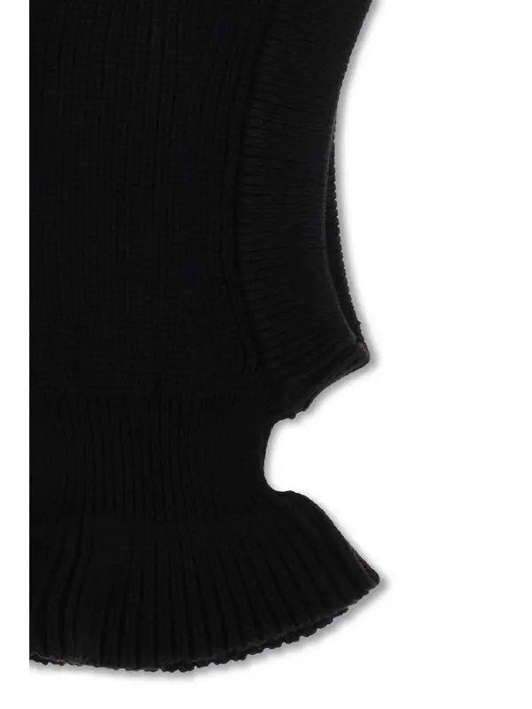 LEMAIRE Ribbed Wool Balaclava - Black