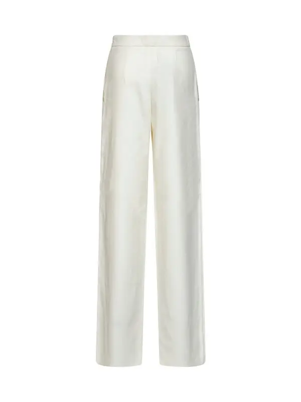 Max Mara Ivory White Cotton Mstbetulla Palazzo Trousers - Multicolor