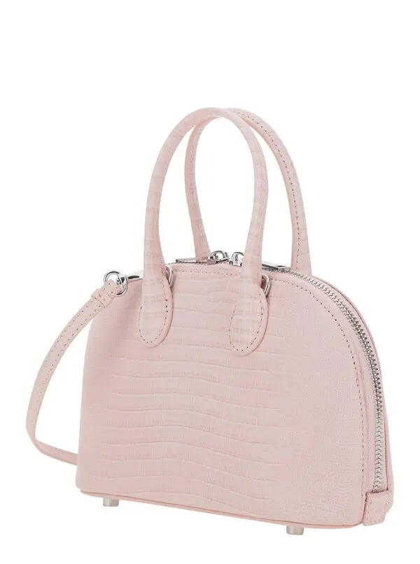 SELF-PORTRAIT Pink Mini Bag With Adjustable And Removable Shoulder Strap And Lizard Effect In Leather For