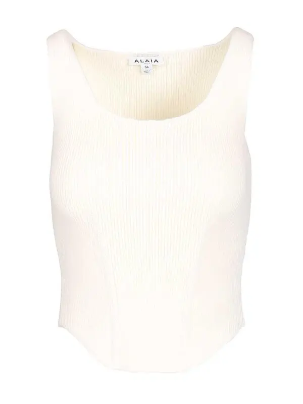 Alaïa Wool Corset Top - White