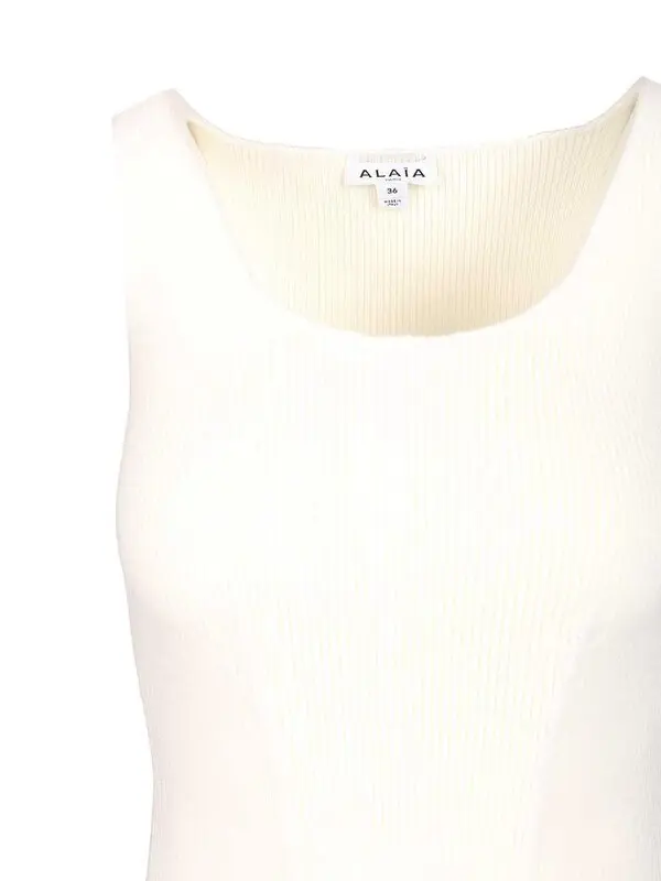 Alaïa Wool Corset Top - White