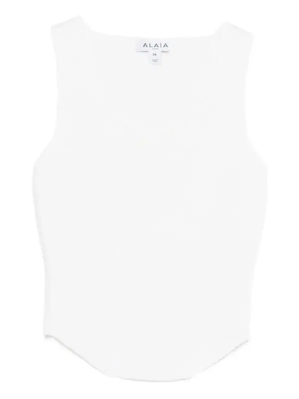 Alaïa Wool Corset Top - White