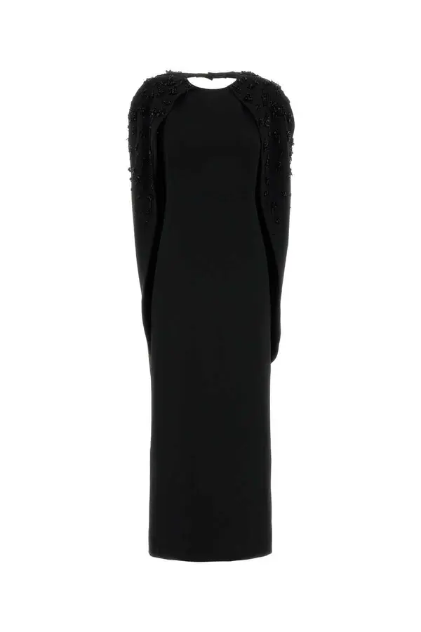 Alberta Ferretti Stretch Crepe Long Dress - Black