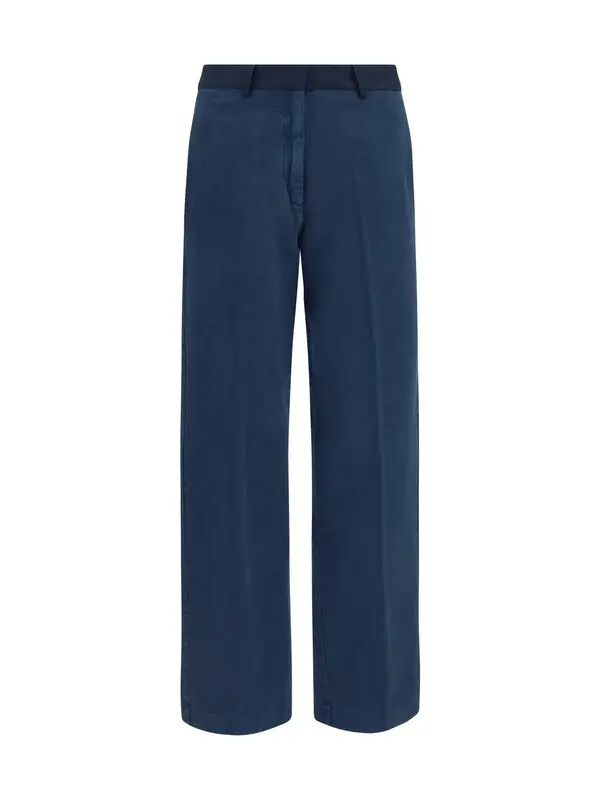 FORTE_FORTE Cotton Chino Trousers - Blue