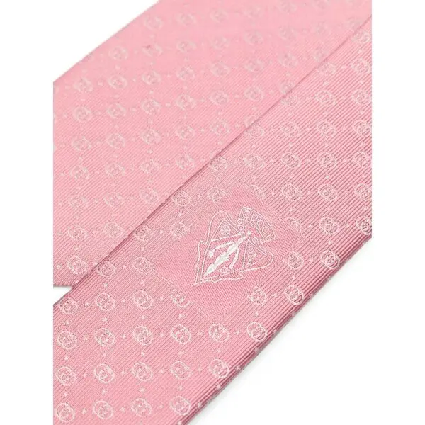 Gucci Gg Supreme Silk Neck Tie - Pink