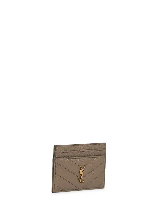 Saint Laurent Light Taupe Cassandre Card Holder