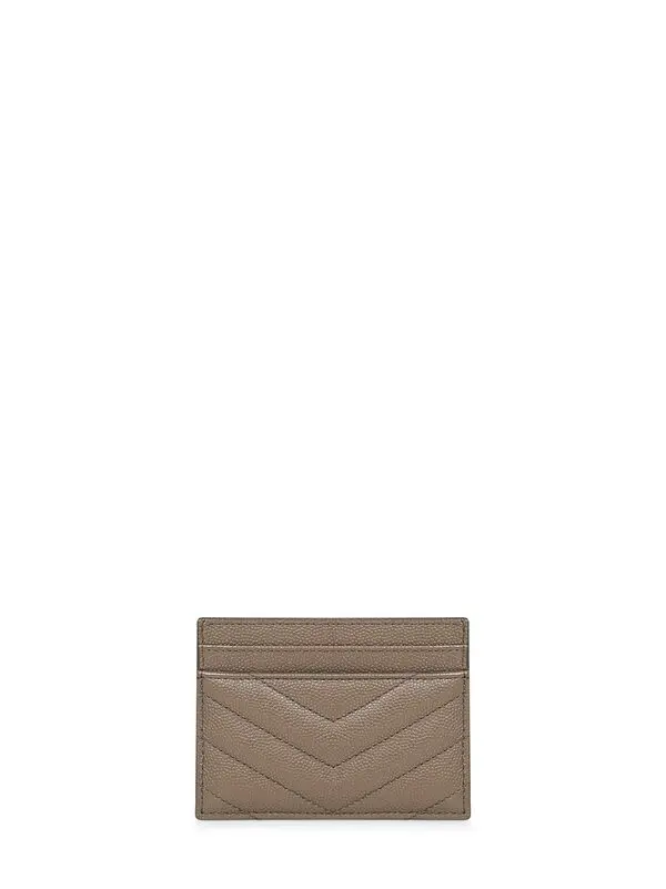 Saint Laurent Light Taupe Cassandre Card Holder - Multicolor