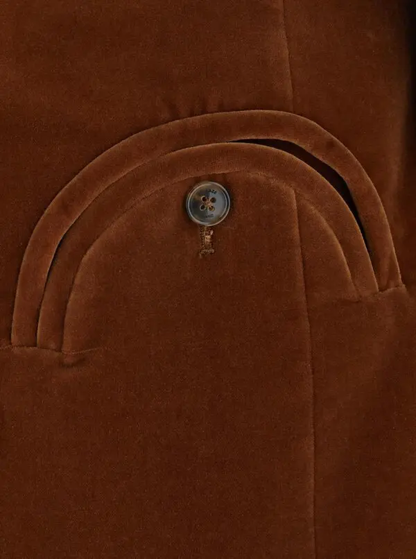 BLAZÉ MILANO Jealousy' Double-breasted Jacket With Peak Revers In Velvet For - Brown