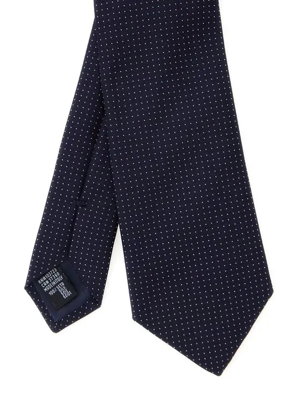 Giorgio Armani Blue Tie With All-over Polka Dots For